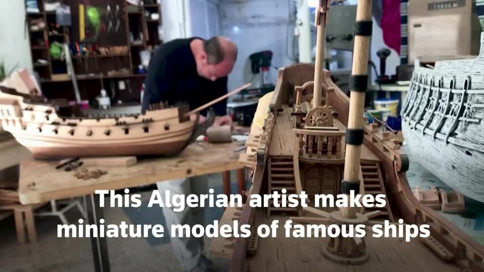 Algerian artist creates models of famous ships