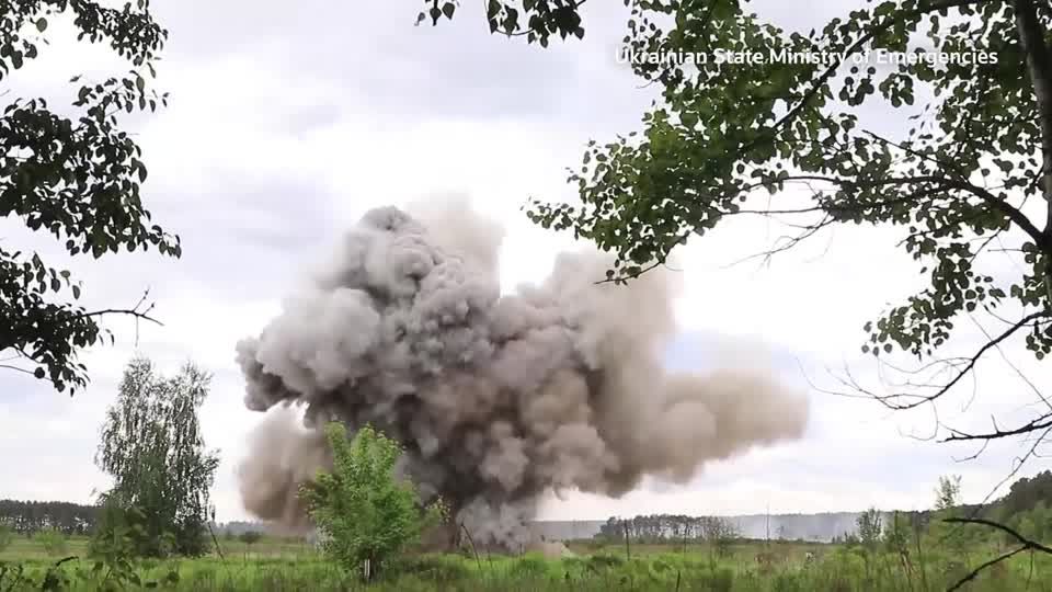 Ukraine releases footage of demining operation
