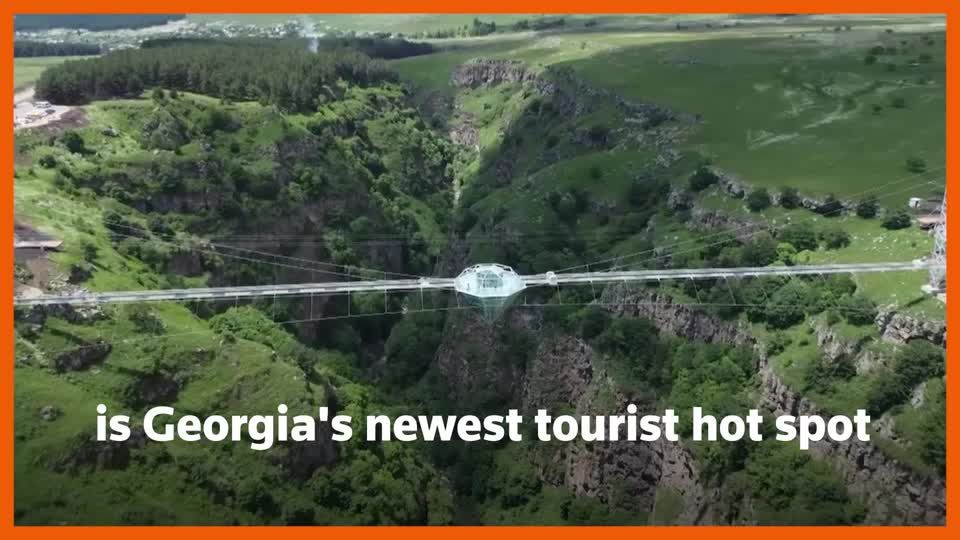 A 'diamond' glass bridge opens in Georgia