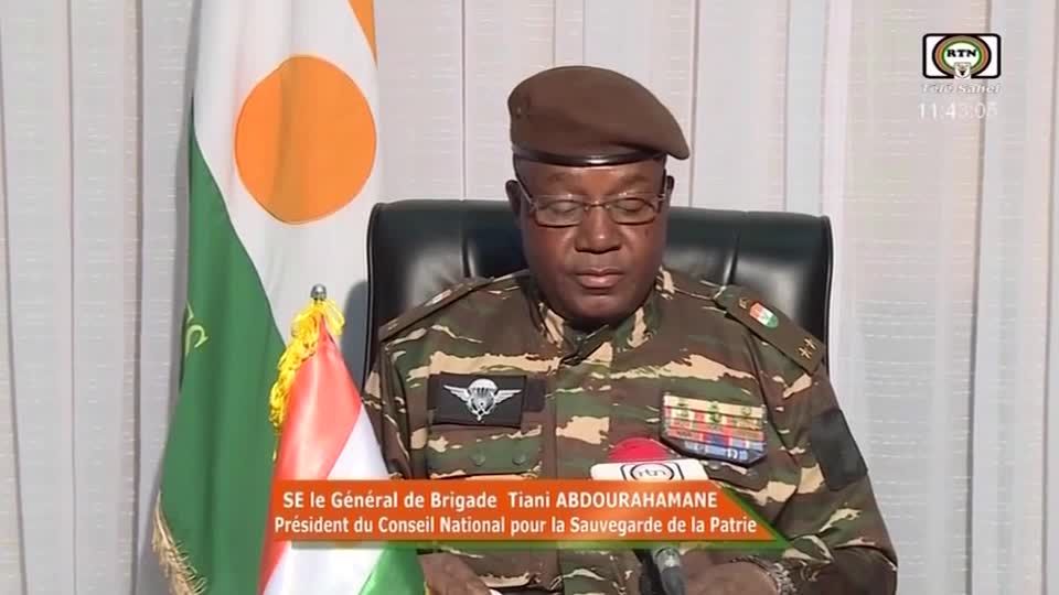 Niger coup general appears on state TV