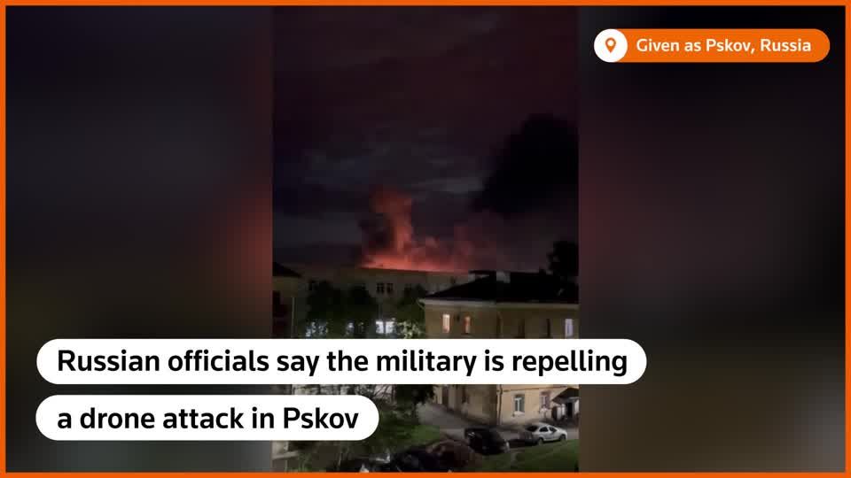 Russian military repelling drone attack in Pskov, four planes damaged ...