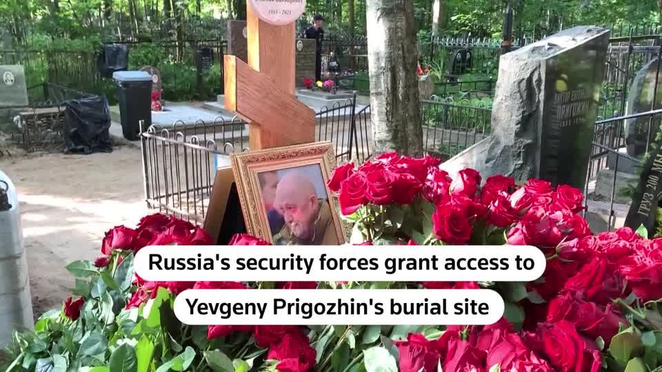 Wagner boss Prigozhin's burial plot shown in St. Petersburg