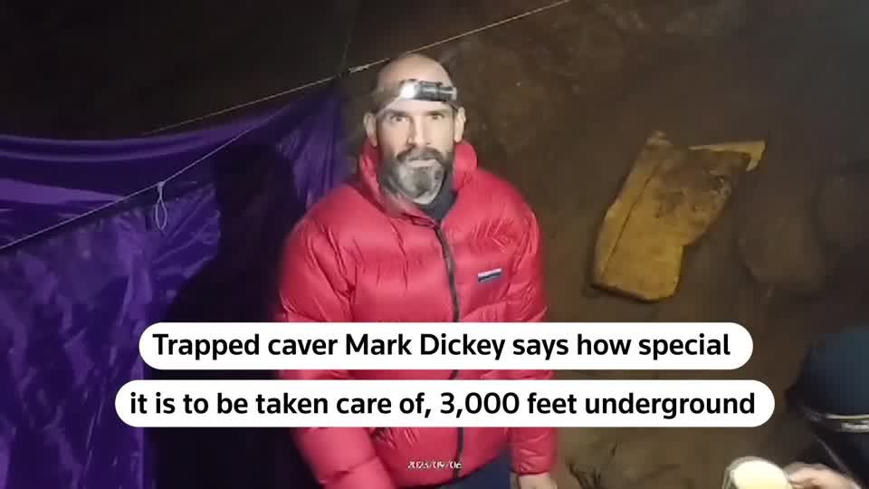 Trapped caver Mark Dickey thanks rescue teams