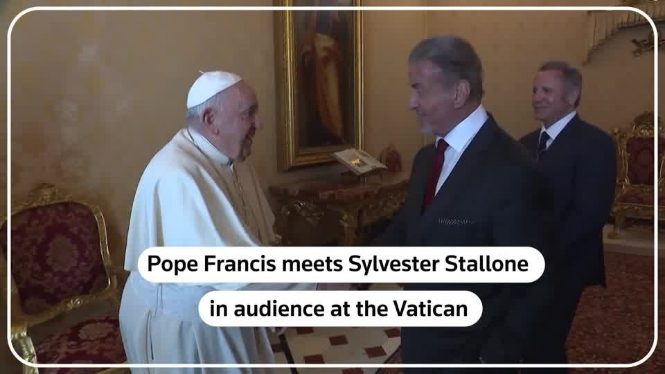 Pope meets Sylvester Stallone