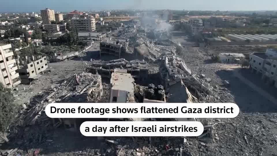 Gaza neighborhood flattened after Israel airstrikes | Reuters