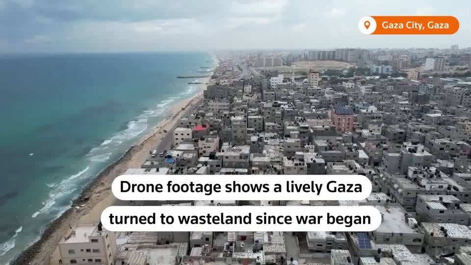 Before and after drone videos show a devastated Gaza | Reuters