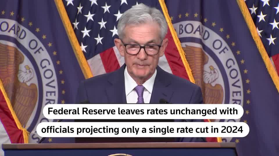 Fed leaves rates unchanged, sees just one cut in 2024