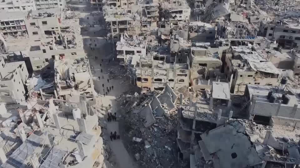 Drone footage shows Jabalia camp in ruins after Gaza ceasefire | Reuters