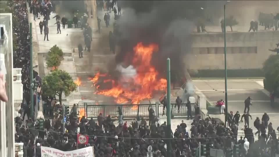 Riot police break up protests over Greece's deadliest train crash | Reuters
