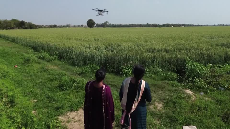 Indian women pilot farm drones, earning a living and some independence ...
