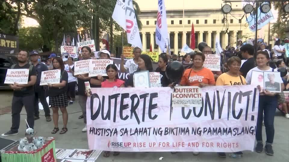 Pro and anti-Duterte protesters mark former leader's 80th birthday