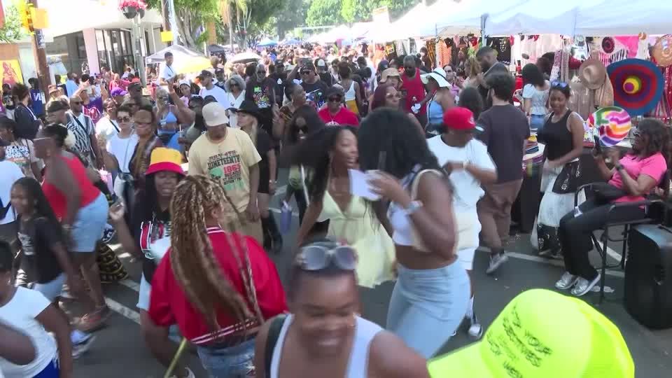 Hundreds in Los Angeles celebrate Juneteenth with music and dance | Reuters