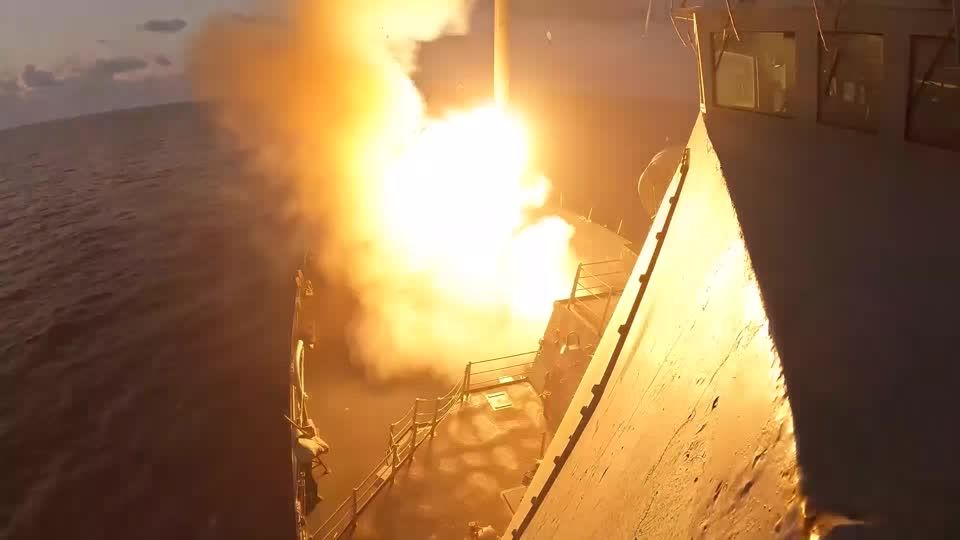 US releases video of warship launching missiles amid Iran conflict ...