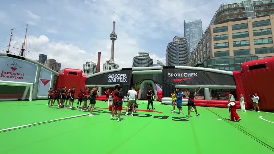 Toronto's floating futsal pitch unveiled as World Cup games begin | Reuters